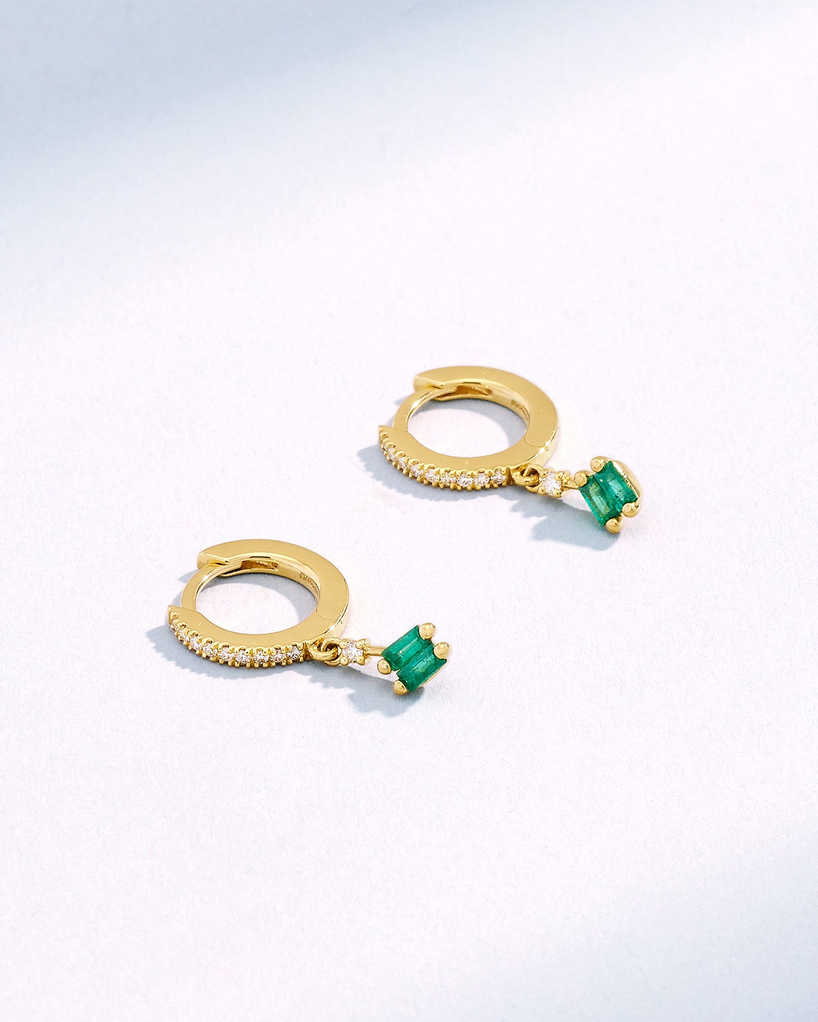Bold Emerald Huggie Drops | SUZANNE KALAN®
