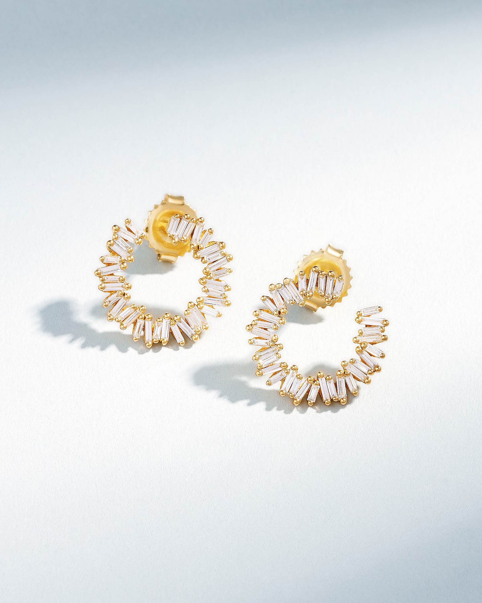 Classic Diamond Mini Sideways Hoops | SUZANNE KALAN®