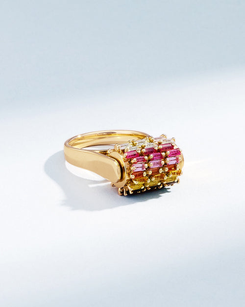 Infinite Triple Row Rainbow Sapphire Spinner Ring | SUZANNE KALAN®