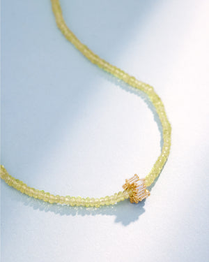 Infinite Beaded Chrysoberyl & Mini Diamond Rondelle Necklace | SUZANNE ...
