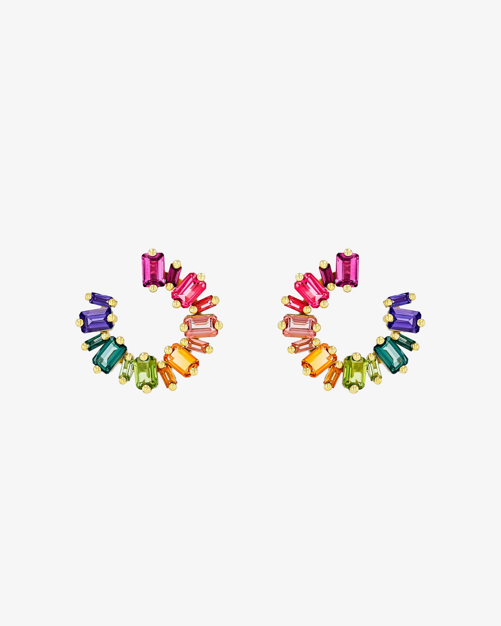 Ann Rainbow Midi Sideways Hoops | Kalan By Suzanne Kalan®